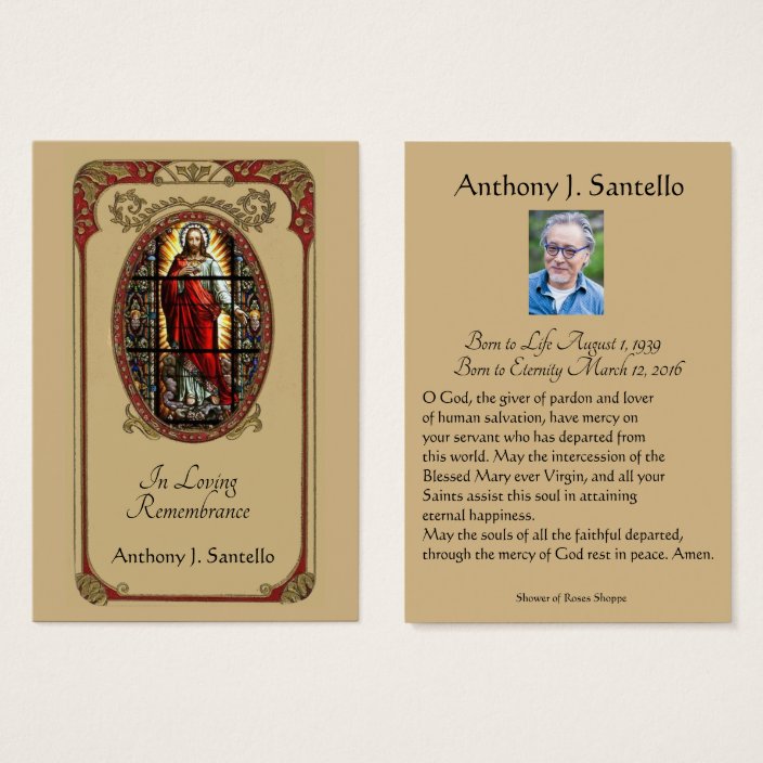 Catholic Funeral Memorial Prayer Holy Card | Zazzle.com