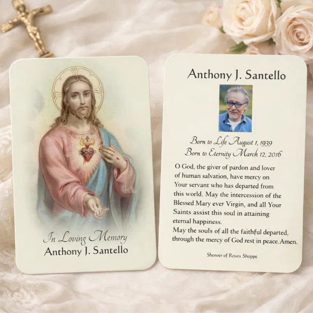Catholic Funeral Memorial Prayer Holy Card | Zazzle