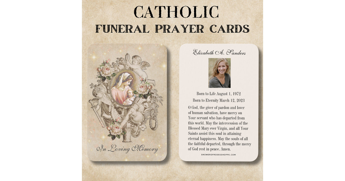 Catholic Funeral Memorial Prayer Holy Card | Zazzle