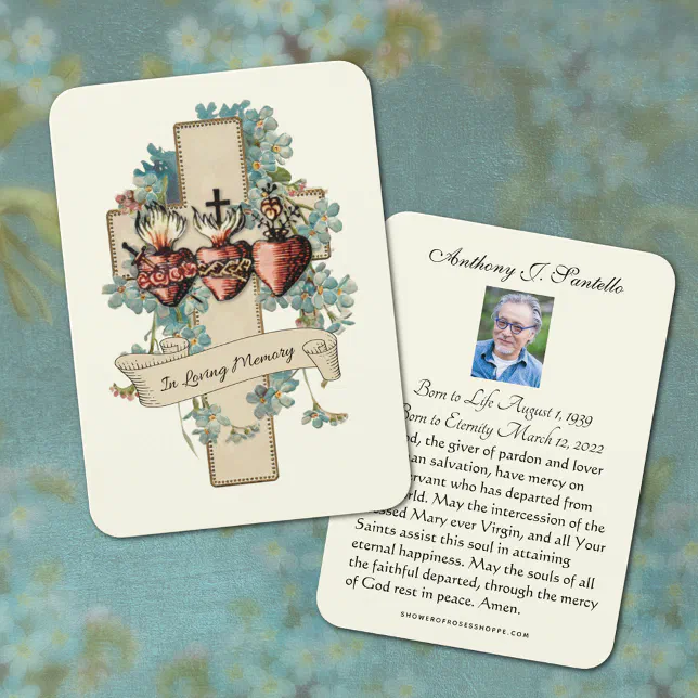 Catholic Funeral Memorial Prayer Holy Card | Zazzle