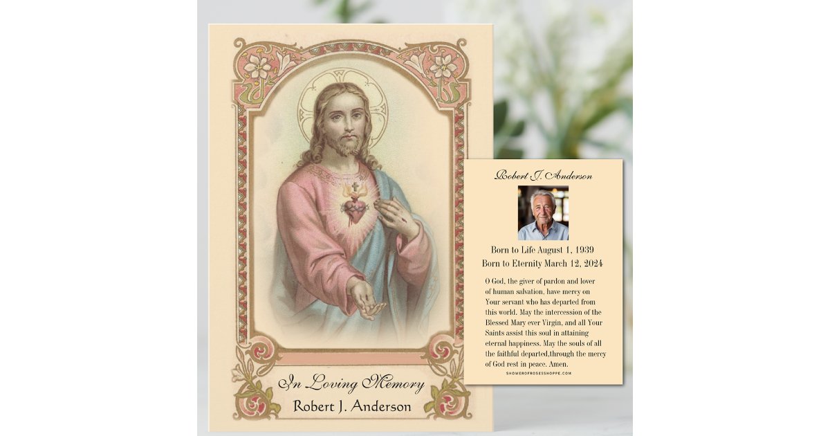 Catholic Funeral Memorial Prayer Holy Card | Zazzle