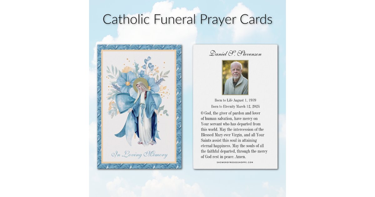 Catholic Funeral Memorial Prayer Holy Card | Zazzle