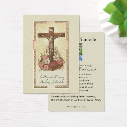 Catholic Funeral Memorial Prayer Holy Card | Zazzle