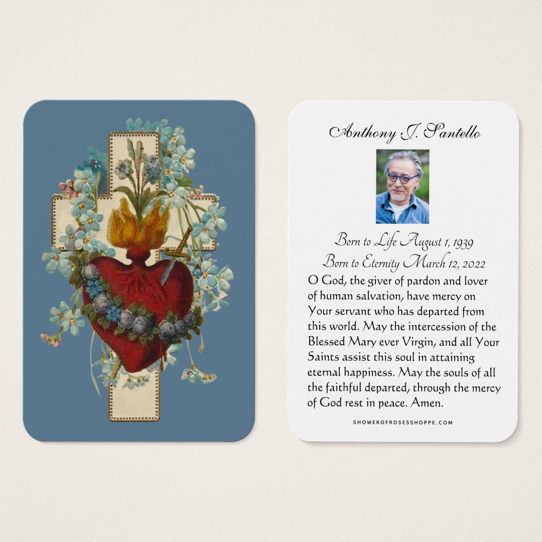Catholic Funeral Memorial Prayer Holy Card | Zazzle