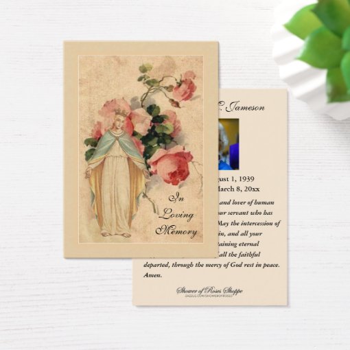 Catholic Funeral Memorial Prayer Holy Card | Zazzle