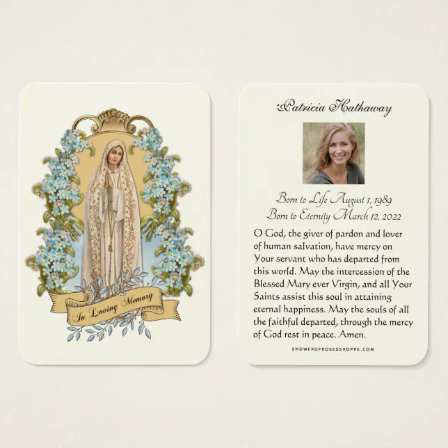 Catholic Funeral Memorial Prayer Holy Card | Zazzle