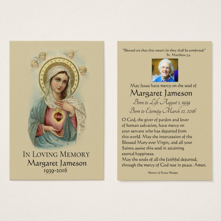 Catholic Funeral Memorial Prayer Holy Cards | Zazzle.com