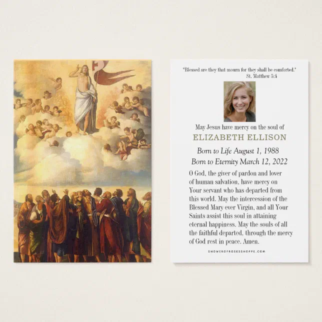 Catholic Funeral Prayer Memorial Jesus | Zazzle