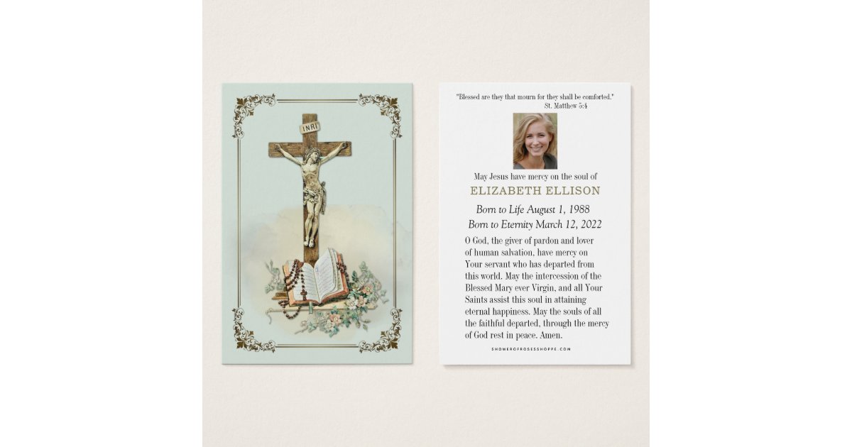 Catholic Funeral Prayer Memorial Prayer Card | Zazzle