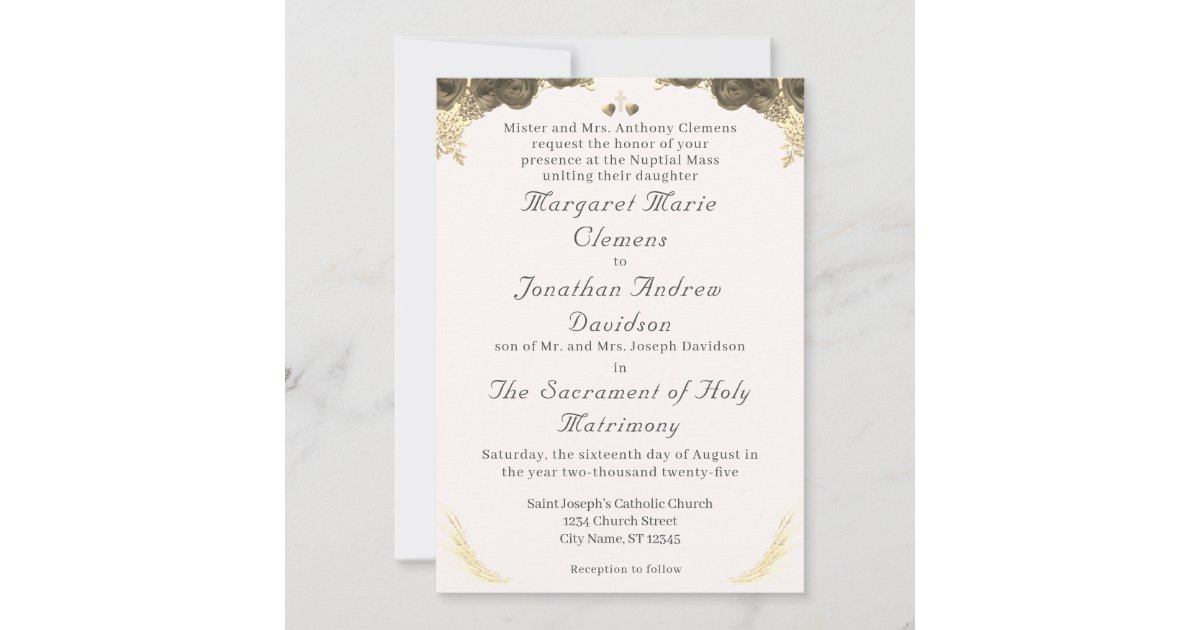 Catholic Grace Wedding Invitation | Zazzle