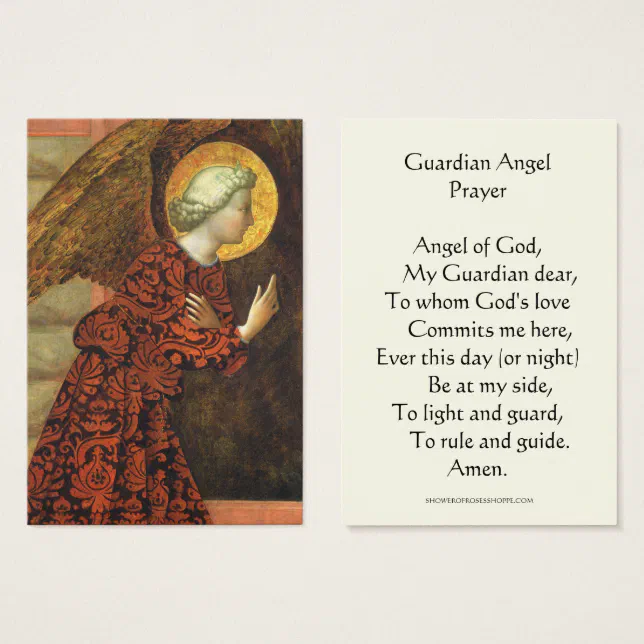 Catholic Guardian Angel Prayer Holy Card | Zazzle