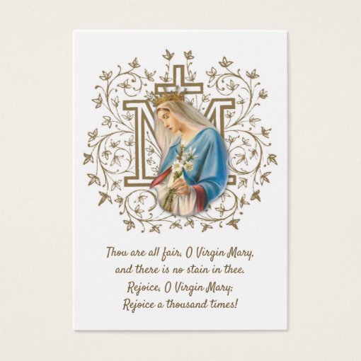 Catholic Holy Card Virgin Mary Religious Prayer | Zazzle
