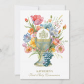 Catholic Holy Communion Spring Floral Invitation | Zazzle