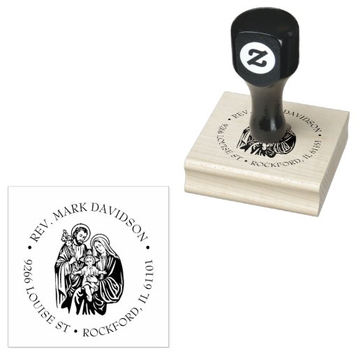 Catholic Holy Family Jesus, Mary Joseph, Address Rubber Stamp | Zazzle