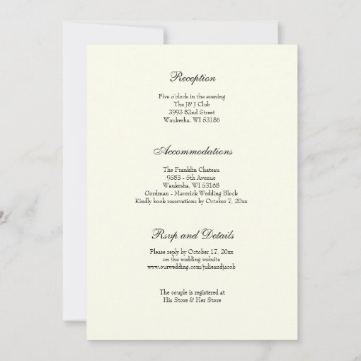 Catholic Holy Family Wedding Reception Combo Invitation | Zazzle