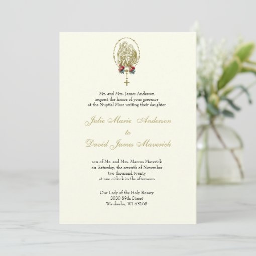 Catholic Holy Family Wedding Reception Combo Invitation | Zazzle