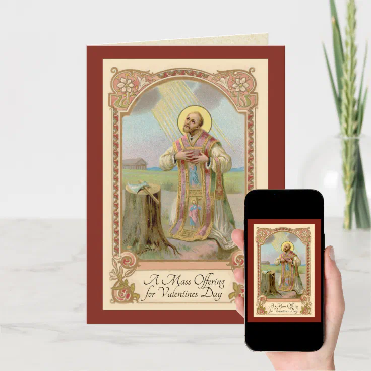 Catholic Holy Mass Offering St. Valentines Day Card | Zazzle