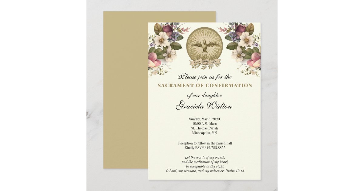 Catholic Holy Spirit Sacrament of Confirmation Invitation | Zazzle