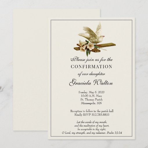 Catholic Holy Spirit Sacrament of Confirmation Invitation | Zazzle