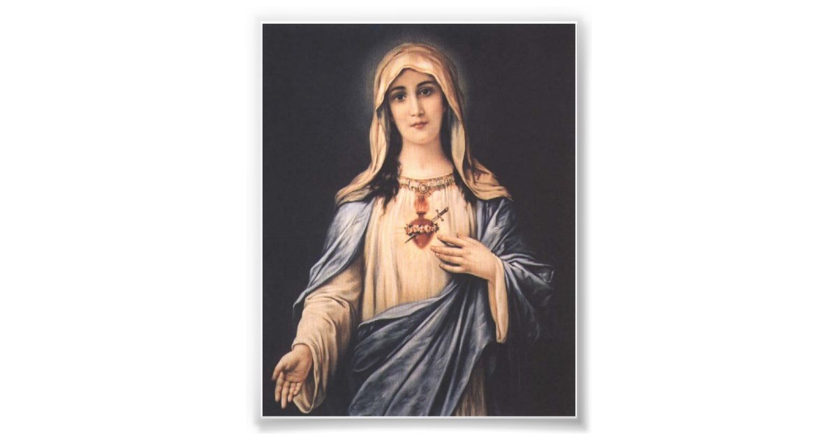 Catholic Immaculate Sorrowful Heart of Mary Photo Print | Zazzle
