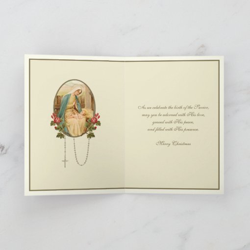 Catholic Jesus Christmas Scripture VIrgin Mary Holiday Card | Zazzle