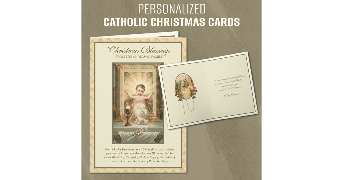 Catholic Jesus Christmas Scripture VIrgin Mary Holiday Card | Zazzle