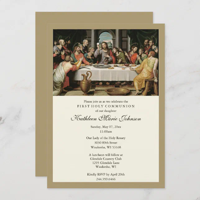 Catholic Jesus First Communion Invitations | Zazzle