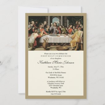 Catholic Jesus First Communion Invitations | Zazzle