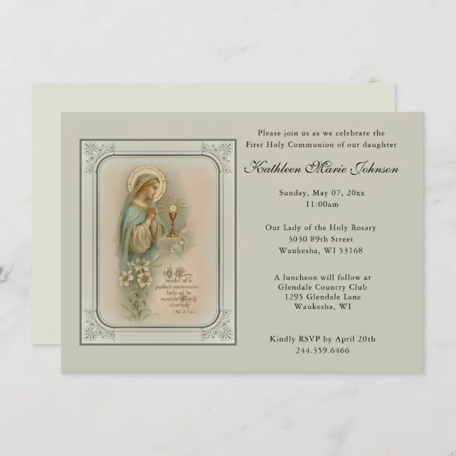 Catholic Jesus First Communion Invitations | Zazzle
