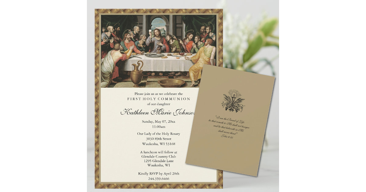 Catholic Jesus First Communion Invitations | Zazzle
