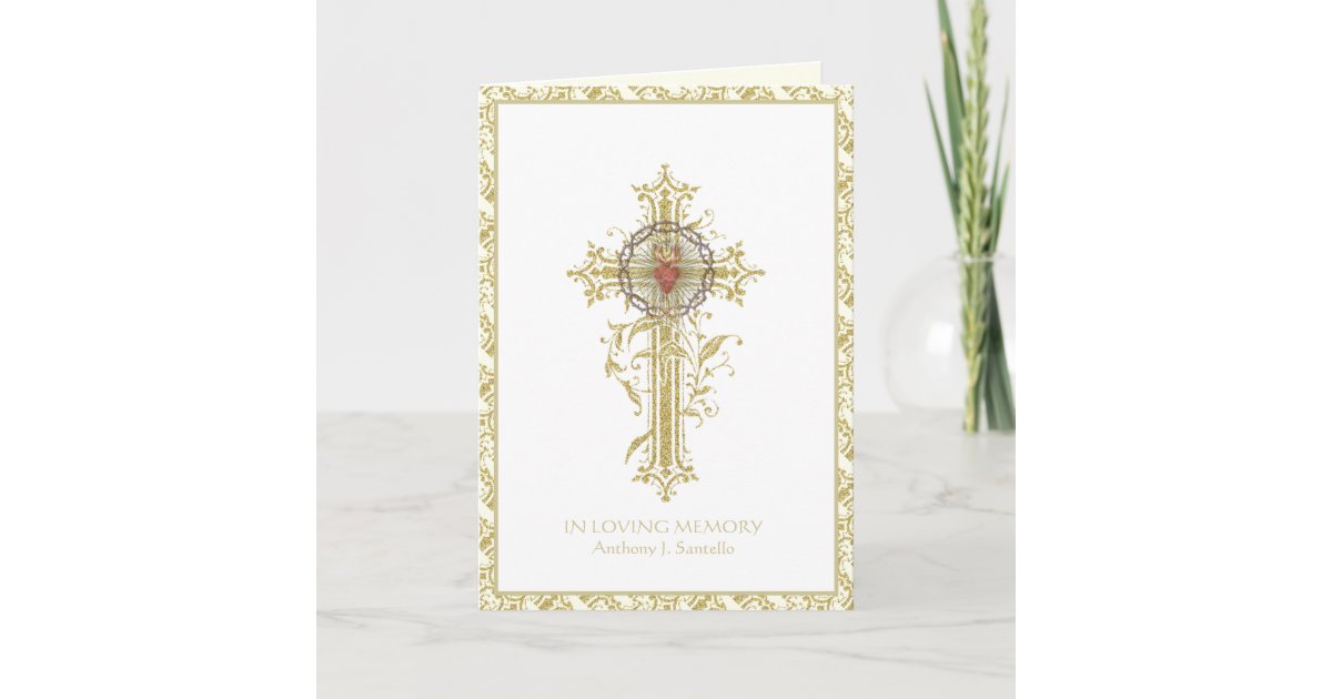 Catholic Jesus Funeral Mass Religious Prayer Card | Zazzle