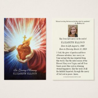 Catholic Jesus Funeral Memorial Prayer Card | Zazzle