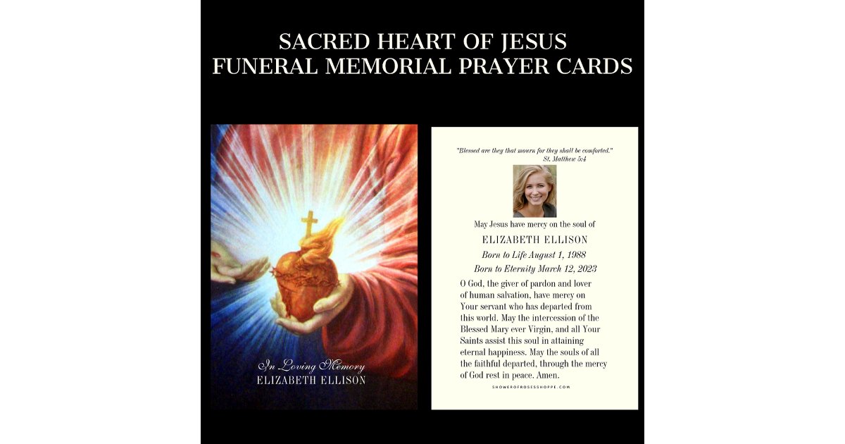 Catholic Jesus Funeral Memorial Prayer Card | Zazzle