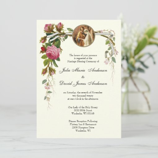 Catholic Marriage Blessing Ceremony Convalidation Invitation | Zazzle
