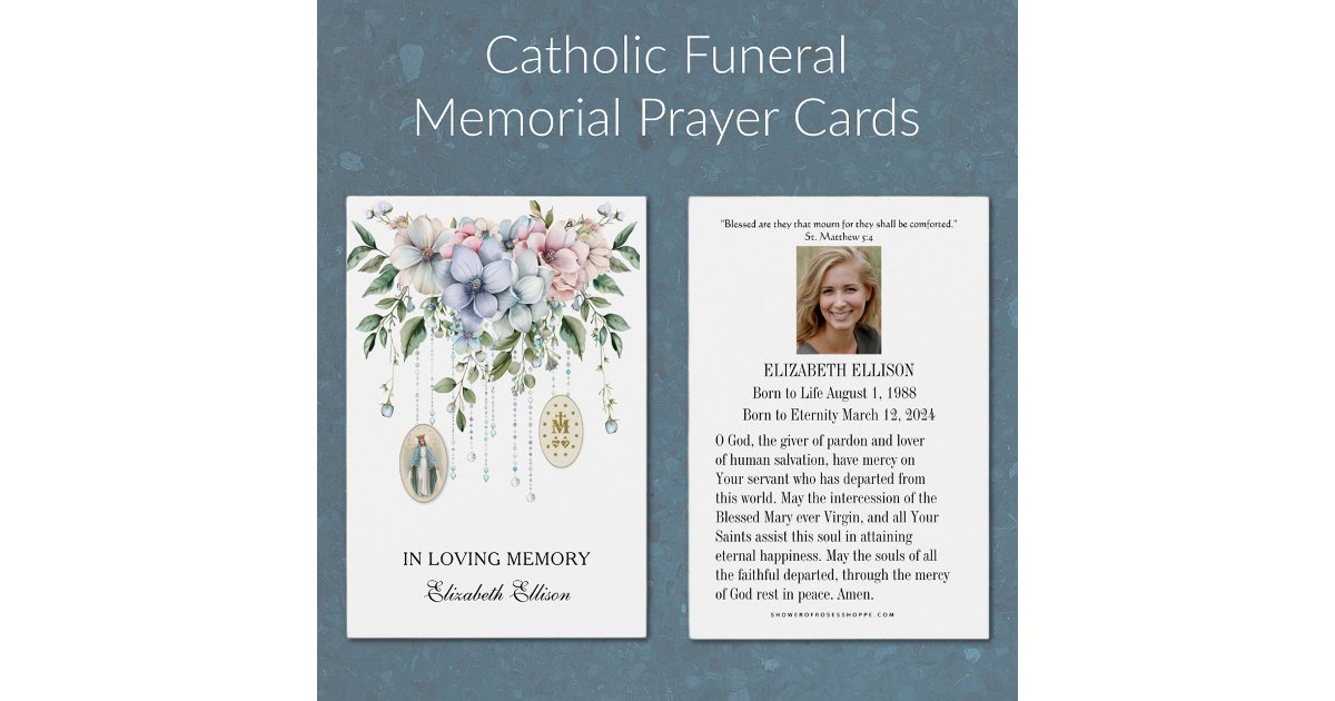 Catholic Mary Memorare Prayer Funeral Prayer Card | Zazzle