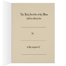 Catholic Mass Offering Card | Zazzle