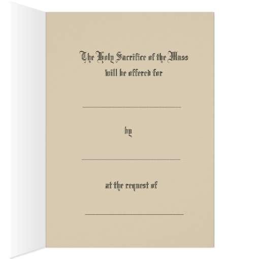 Catholic Mass Offering Card | Zazzle
