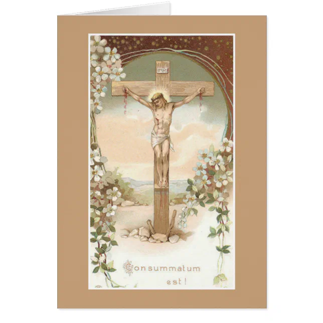 Catholic Mass Offering Card with Crucifix | Zazzle