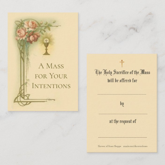 Catholic Mass Offering Chalice Roses Holy Cards | Zazzle.com