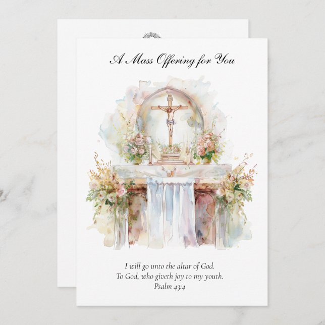 Catholic Mass Of Remembrance Card
