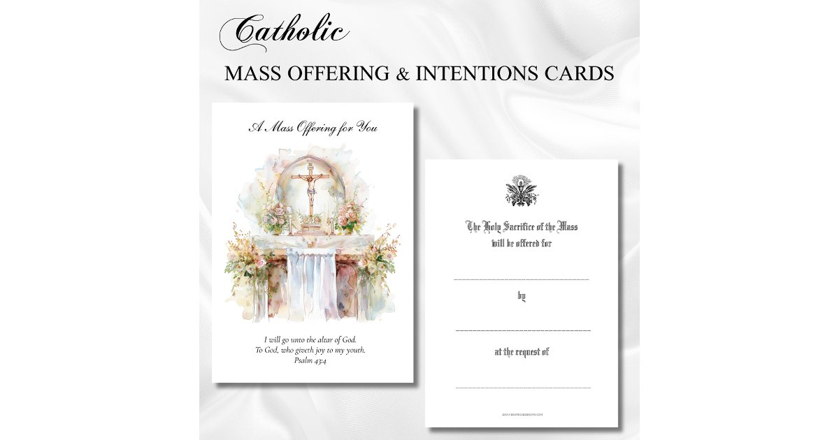 Catholic Mass Offering Intentions Remembrance Note Card | Zazzle