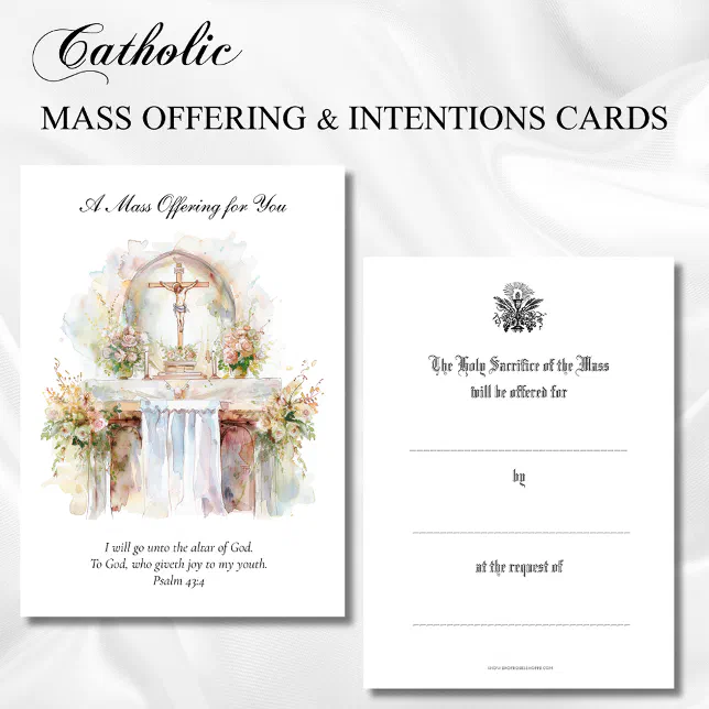 Catholic Mass Offering Intentions Remembrance Note Card | Zazzle