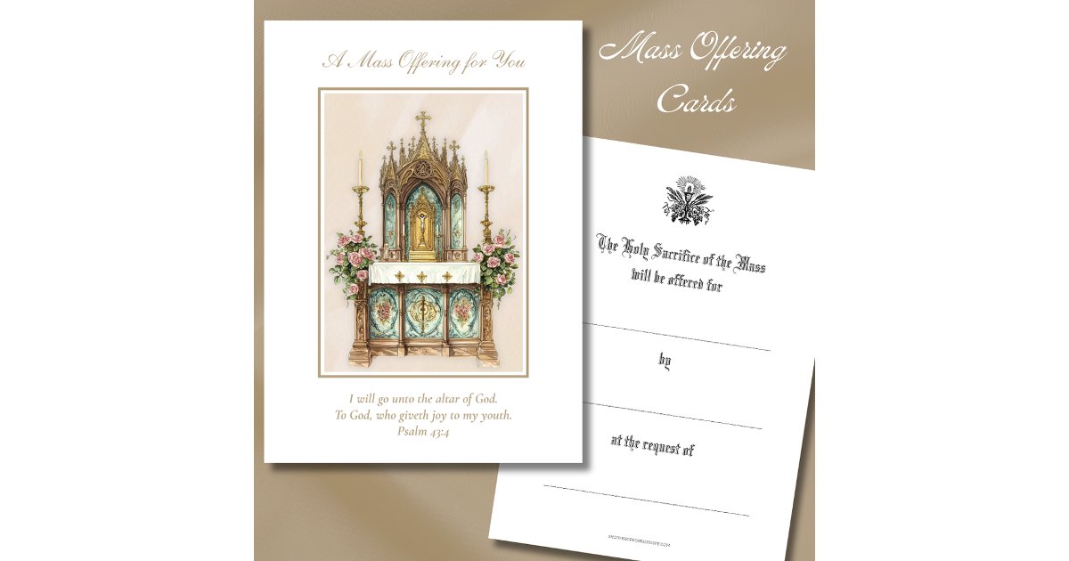 Catholic Mass Offering Intentions Remembrance Note Card | Zazzle