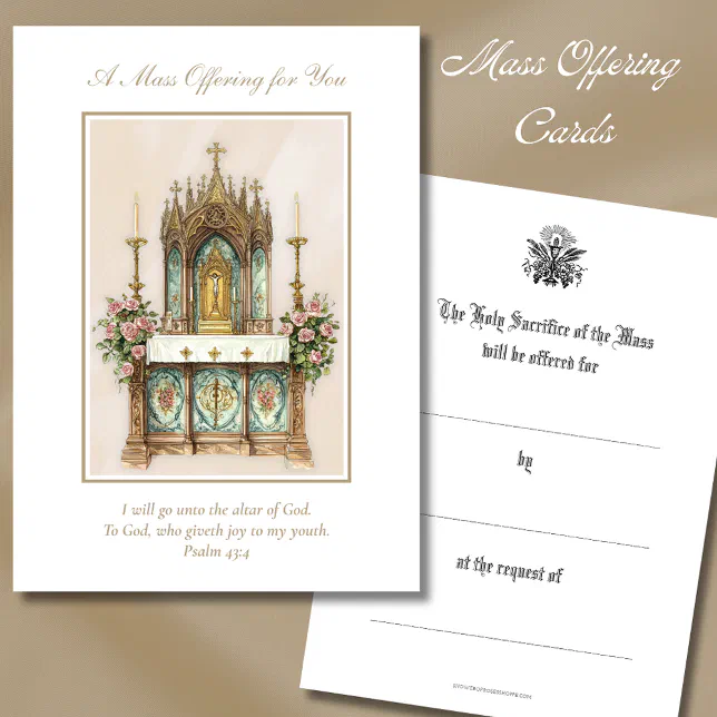 Catholic Mass Offering Intentions Remembrance Note Card | Zazzle