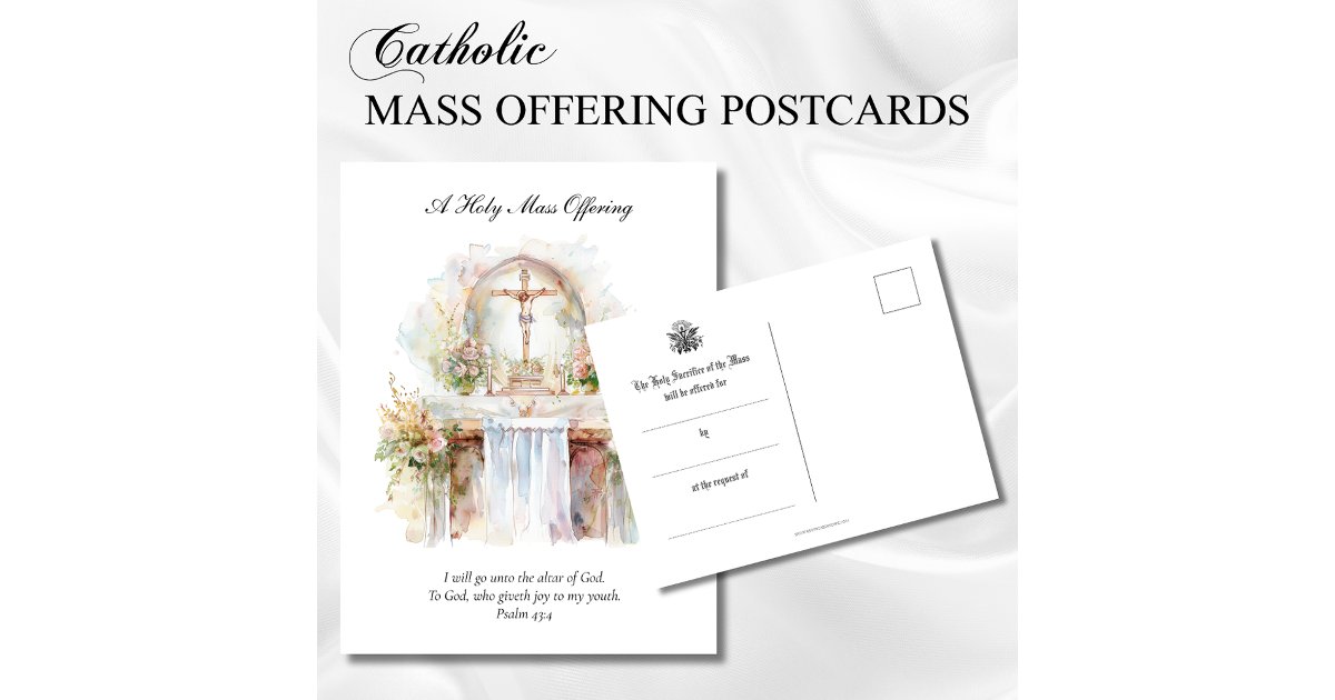 Catholic Mass Offering Intentions Remembrance Postcard | Zazzle