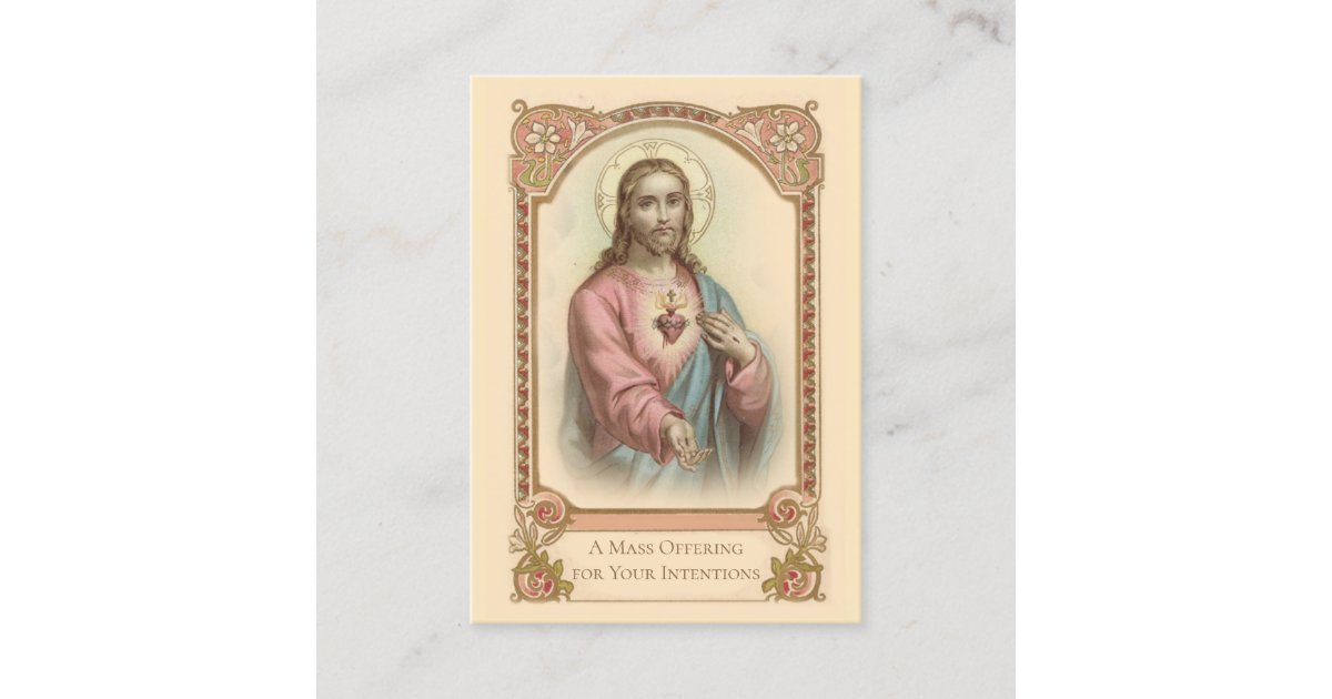 Catholic Mass Offering Jesus Holy Cards | Zazzle