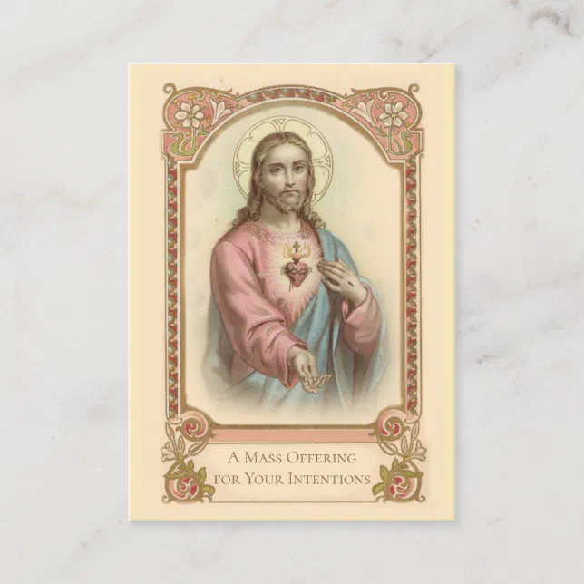 Catholic Mass Offering Jesus Holy Cards | Zazzle