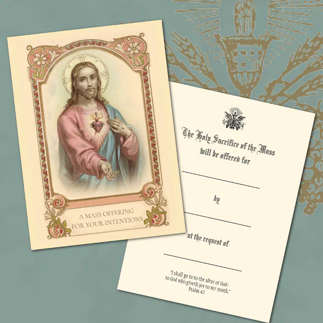 Catholic Mass Offering Jesus Holy Cards | Zazzle