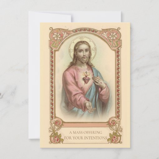 Catholic Mass Offering Jesus Holy Cards | Zazzle
