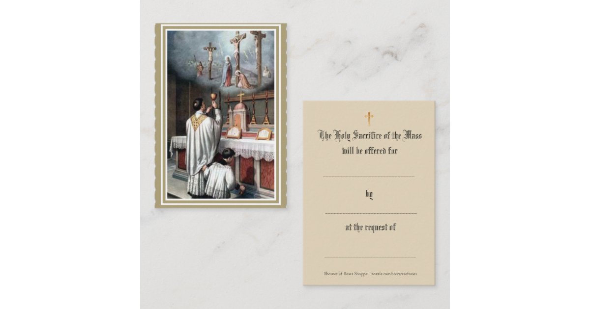 Catholic Mass Offering Prayer Holy Cards | Zazzle